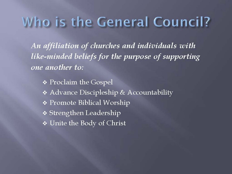 What is the General Council? – General Council Churches of God ...