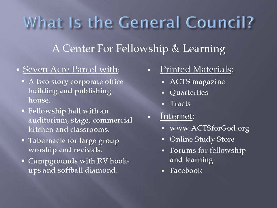 What is the General Council? – General Council Churches of God ...