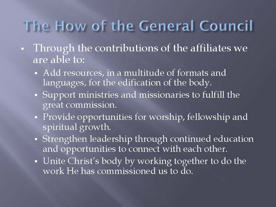 What is the General Council? – General Council Churches of God ...
